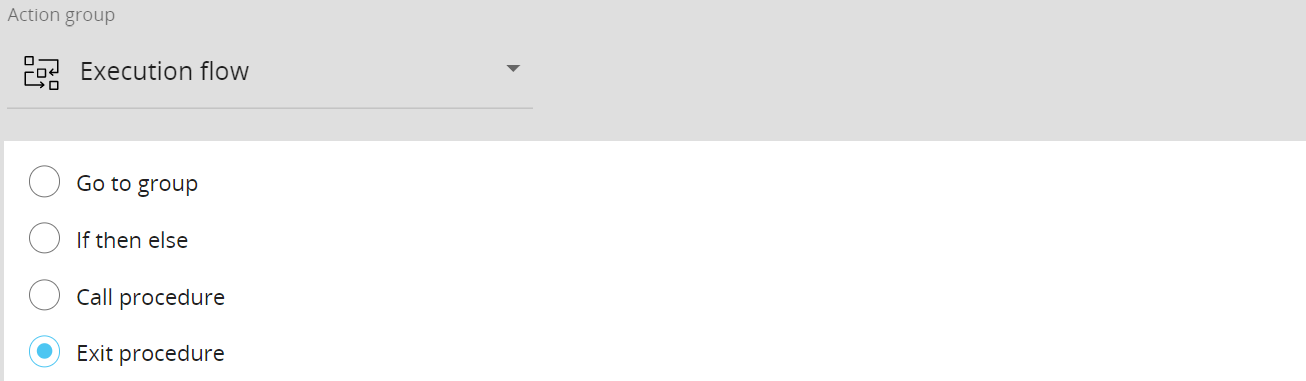 Execution flow actions