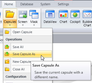 Changing the database link for all screens of a Capsule